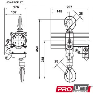 1000kg JDN PROFI Air Hoist-Flame Proof - Prolift Solutions Pty Ltd